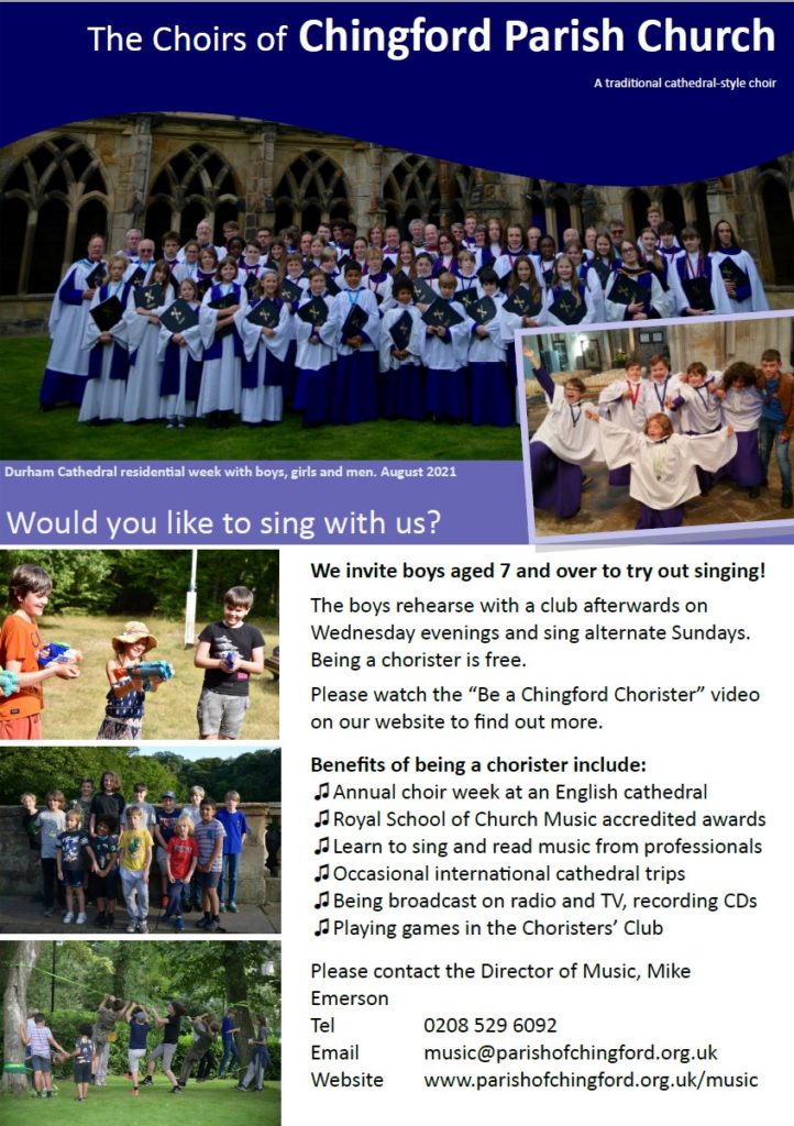 Choir Recruitment Leaflet 2021 – The Parish of Chingford